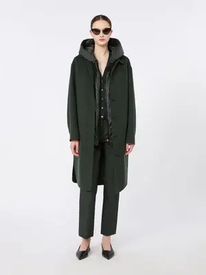 Max Mara Stretch Cotton-blend Trousers With Flared Hem - Green