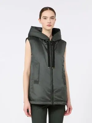 Max Mara Padded Water-repellent Hooded Gilet - Dark Green