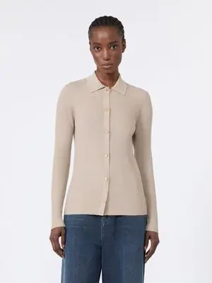 Max Mara Fitted Ribbed Wool Cardigan