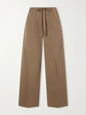 Citizens Of Humanity Aurora Cotton And Linen-blend Wide-leg Pants - Beige
