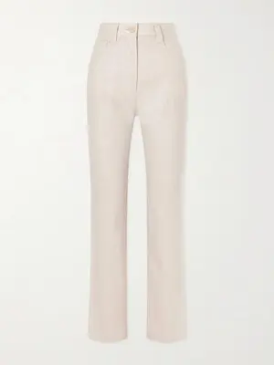 Khaite Callum Stretch Wool And Cashmere-blend Straight-leg Pants - Neutrals