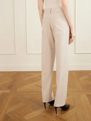 Khaite Callum Stretch Wool And Cashmere-blend Straight-leg Pants