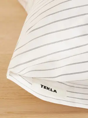 TEKLA Set Of Two Striped Organic Cotton-sateen Pillow Cases