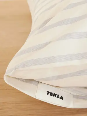 TEKLA Set Of Two Organic Cotton Percale Striped Pillowcases