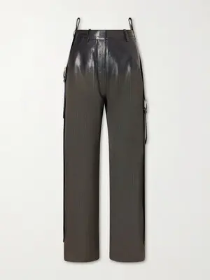 Acne Studios Puja Coated Herringbone Degradé Straight-leg Trousers - Gray