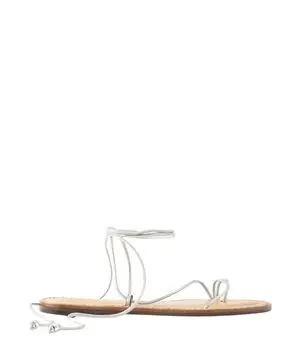 AMANU The Karima Leather Sandals - Silver