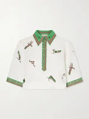 ALEMAIS Wanda Embroidered Linen Shirt - Neutrals