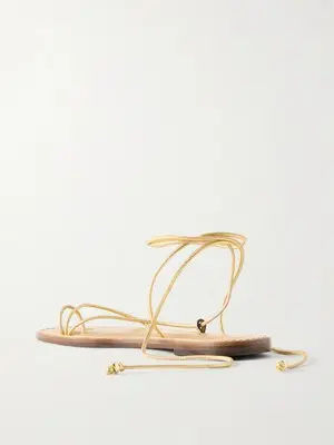 AMANU The Karima Leather Sandals - Gold