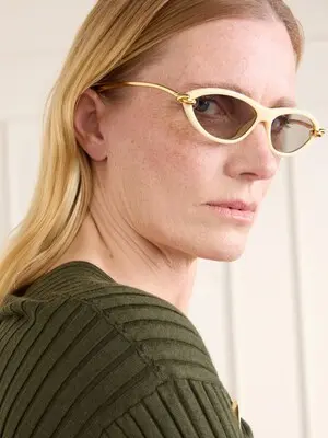 Bottega Veneta Eyewear New Knot Cat-eye Sunglasses - Gold