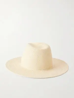 Ruslan Baginskiy Monogram-embellished Straw Fedora