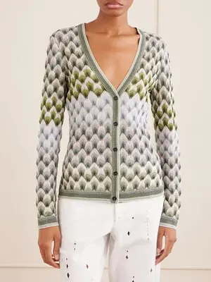Missoni Striped Metallic Crochet-knit Cardigan - Multi