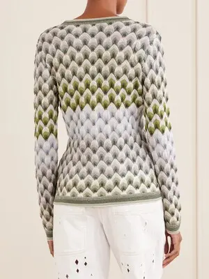 Missoni Striped Metallic Crochet-knit Cardigan - Multi