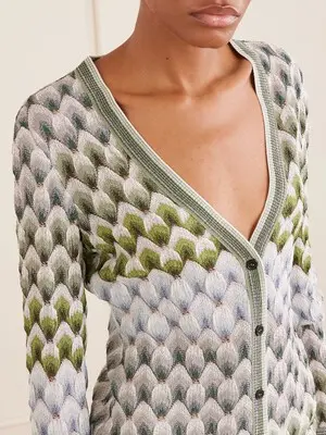 Missoni Striped Metallic Crochet-knit Cardigan - Multi