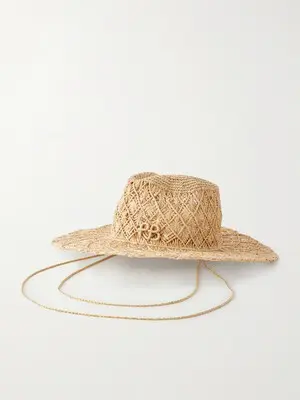 Ruslan Baginskiy Embellished Straw Fedora