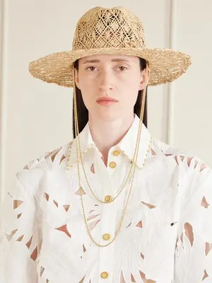 Ruslan Baginskiy Embellished Straw Fedora