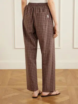 TEKLA Checked Organic Cotton Pajama Pants