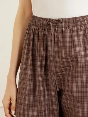 TEKLA Checked Organic Cotton Pajama Pants