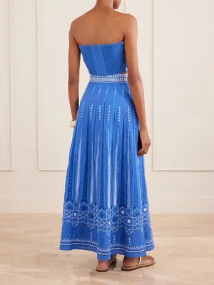 EMPORIO SIRENUSE Flavia Pleated Tube Top - Blue
