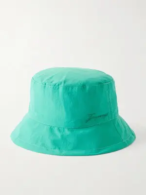 Jacquemus Le Bob Baluchon Embroidered Shell Bucket Hat Blue