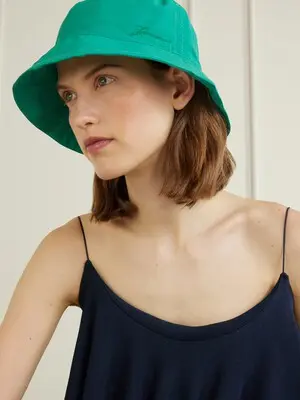 Jacquemus Le Bob Baluchon Embroidered Shell Bucket Hat - Blue