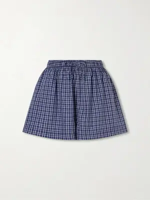 TEKLA Checked Organic Cotton Shorts