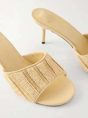 Jacquemus Raffia-effect Leather Mules