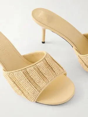 Jacquemus Raffia-effect Leather Mules