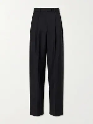 Givenchy Pleated Wool And Mohair-blend Wide-leg Pants