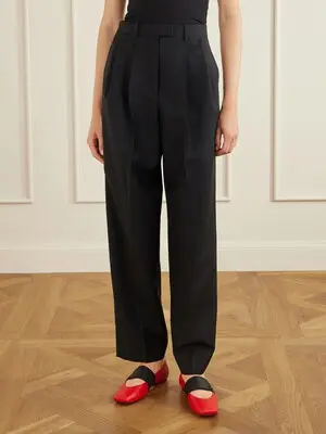 Givenchy Pleated Wool And Mohair-blend Wide-leg Pants