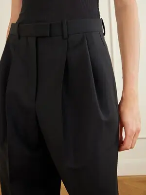 Givenchy Pleated Wool And Mohair-blend Wide-leg Pants