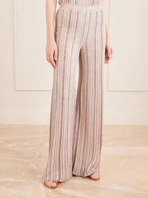 Missoni Striped Metallic Crochet-knit Wide-leg Pants