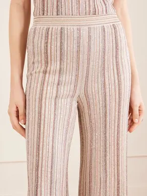 Missoni Striped Metallic Crochet-knit Wide-leg Pants