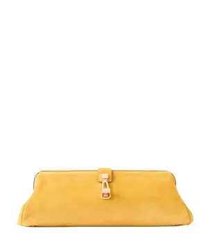Gabriela Hearst Gabriela Hearst Paola Embellished Suede Clutch Yellow