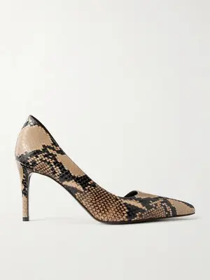 Khaite Jett D'orsay Snake-effect Leather Pumps