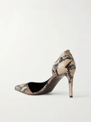 Khaite Jett D'orsay Snake-effect Leather Pumps