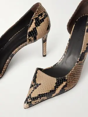 Khaite Jett D'orsay Snake-effect Leather Pumps