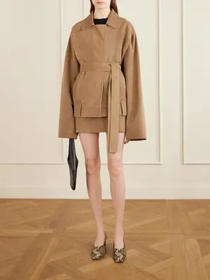 Khaite Jett Suede Mini Skirt - Neutrals