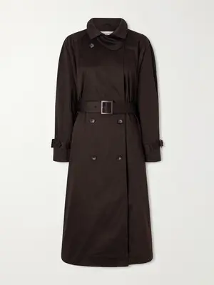 Nour Hammour Marchand Cotton-blend Trench Coat - Chocolate