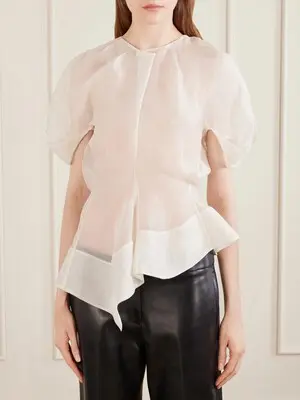 Khaite Rumi Silk Organza Top - White