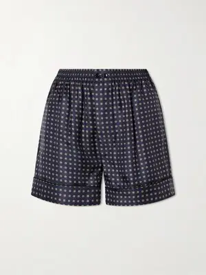Saint Laurent Printed Silk-twill Relaxed Fit Shorts