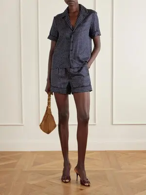 Saint Laurent Printed Silk-twill Relaxed Fit Shorts