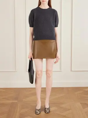Khaite Golden Cropped Cashmere Sweater - Gray