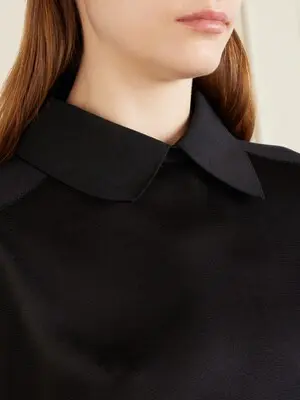 Khaite Alexa Silk-knitted Polo Sweater - Black