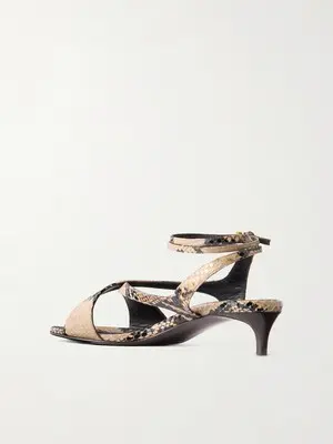 Khaite Liria Python-embossed Leather Sandals - Animal Print
