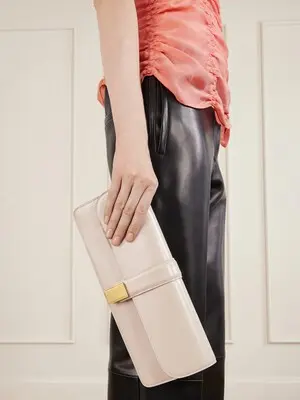 Khaite Blake Leather Clutch - Neutrals