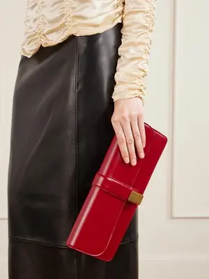 Khaite Blake Leather Clutch - Red