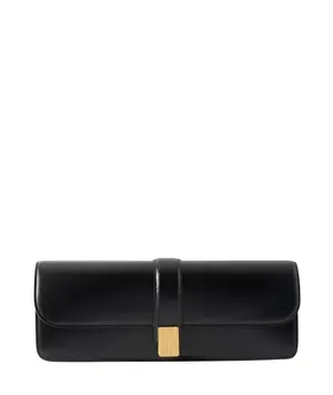 Khaite Leather Clutch With Gold Tone Clasp - Black