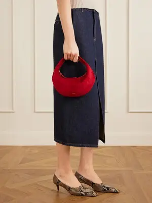 Khaite Olivia Mini Suede Shoulder Bag - Red
