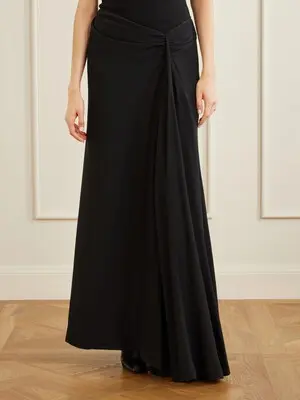 Alexander McQueen Draped Silk Maxi Skirt