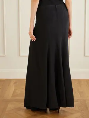 Alexander McQueen Draped Silk Maxi Skirt